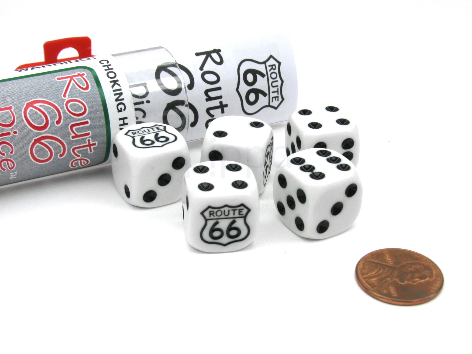 koplow games route 66 dice game with 5 dice travel tube and gaming ...