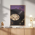 Affixzi Purple Music Room Decor, Vinyl Record Print, Retro Dance Wall ...