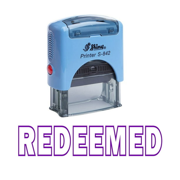 REDEEMED Self Inking Rubber Stamp Custom Shiny Office Stationary Stamp ...