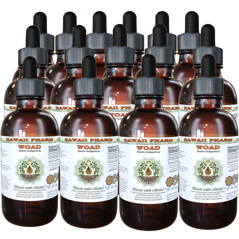 Woad (Isatis Indigotica) Glycerite, Dried Leaf Alcohol-Free Liquid ...