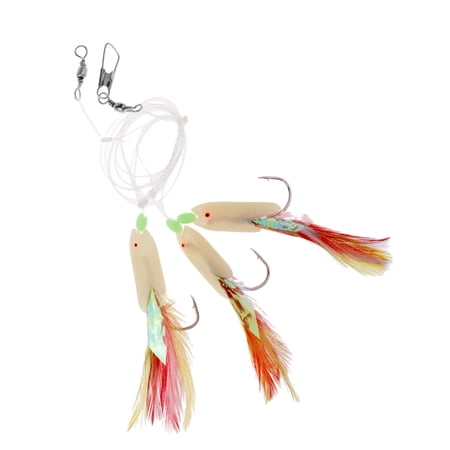 Artificial Fake Feathers Bass Cod Lures Sea Wire ing Hooks Fishing ...