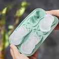 4 Cavity 3D Dog Ice Cubes Mold Food Grade Silicone Round Ice Ball Maker ...