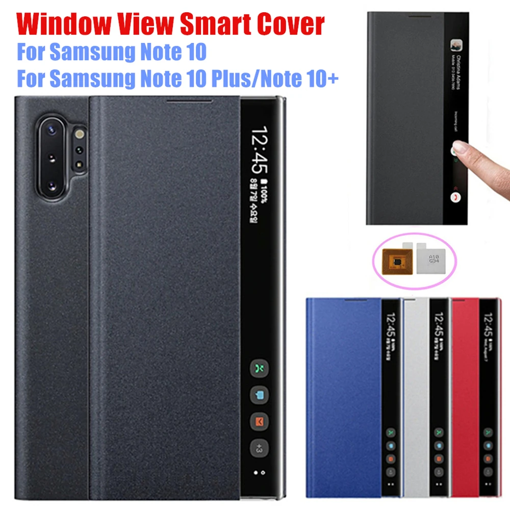 For Samsung Galaxy Note 10 Plus Flip-free Smart Wake Up Leather Case ...
