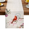 Cardinal Dining Table Runner, Red Bird Floral Washable Table Runners ...