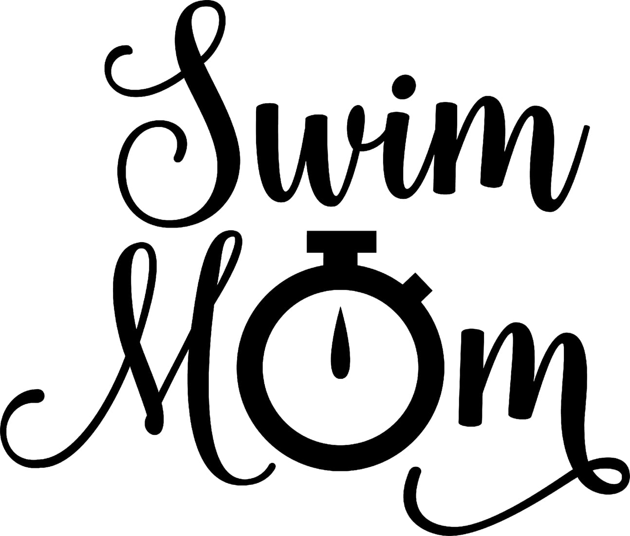 Swim Mom Timer Stopwatch Speed Support Parent Love Sports Wall Decals ...