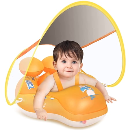 HTWW Baby Pool Float with UPF50J21 Sun Protection Canopy,Add Tail Never ...