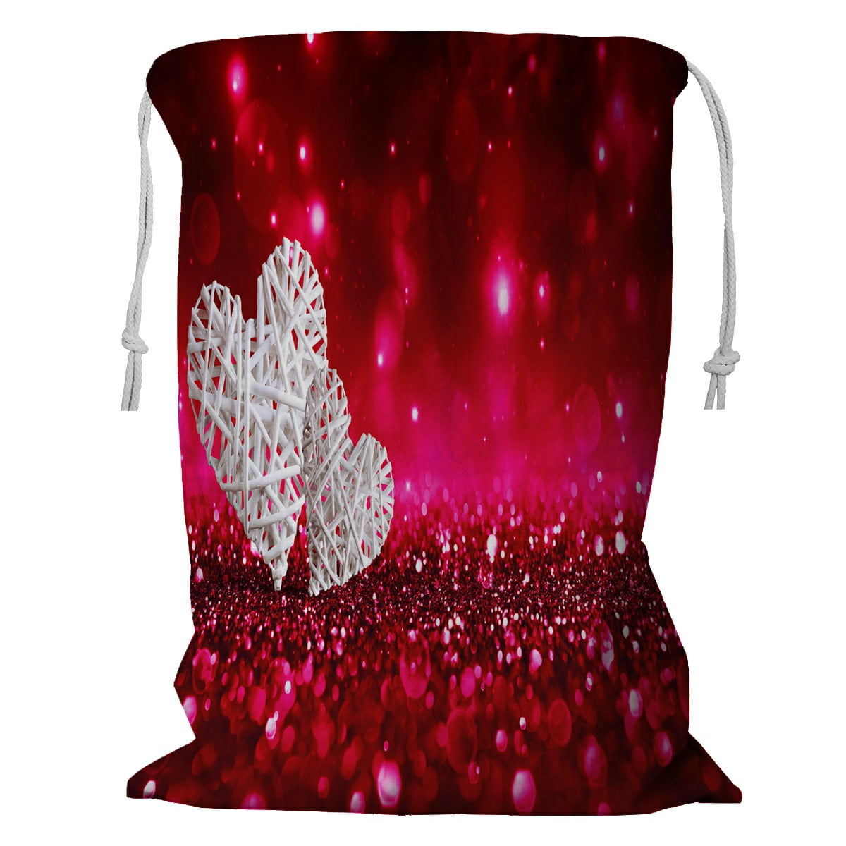 ABPHQTO Two Wicker Hearts Red Sparkle Glitter Storage Basket Laundry ...