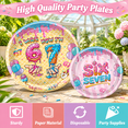 6 7 Theme Party Tableware Set, 96-Piece Disposable Dinnerware for 24 ...
