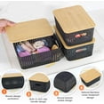 HBlife Plastic Storage Baskets With Bamboo Lids, 6 Pack Storage ...