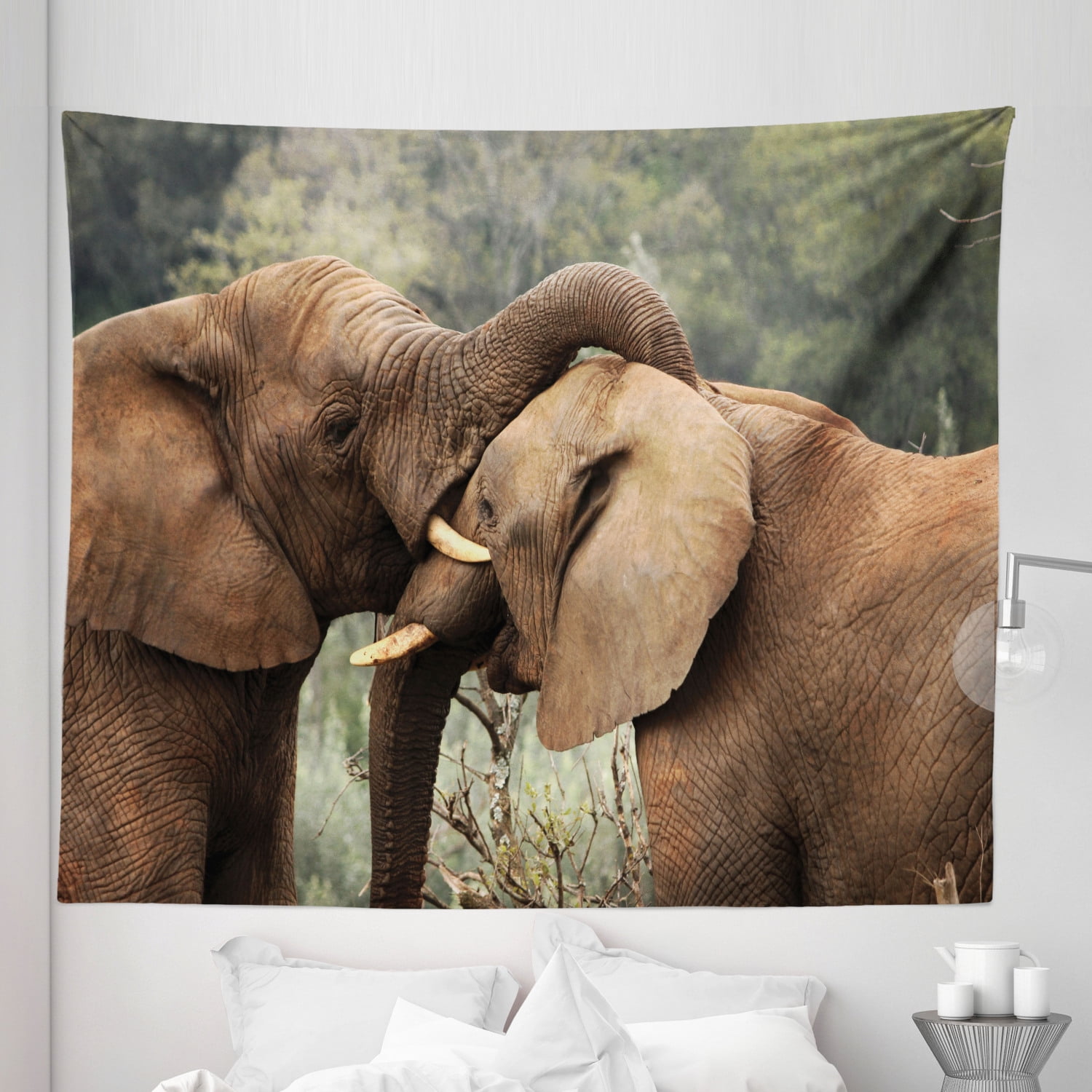 Animal Tapestry, 2 Wild SavannahWrestling Nature South Animals Photo ...