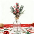 Rustic Pine Needle Christmas Pick with Gold Berries Pinecone Bow ...