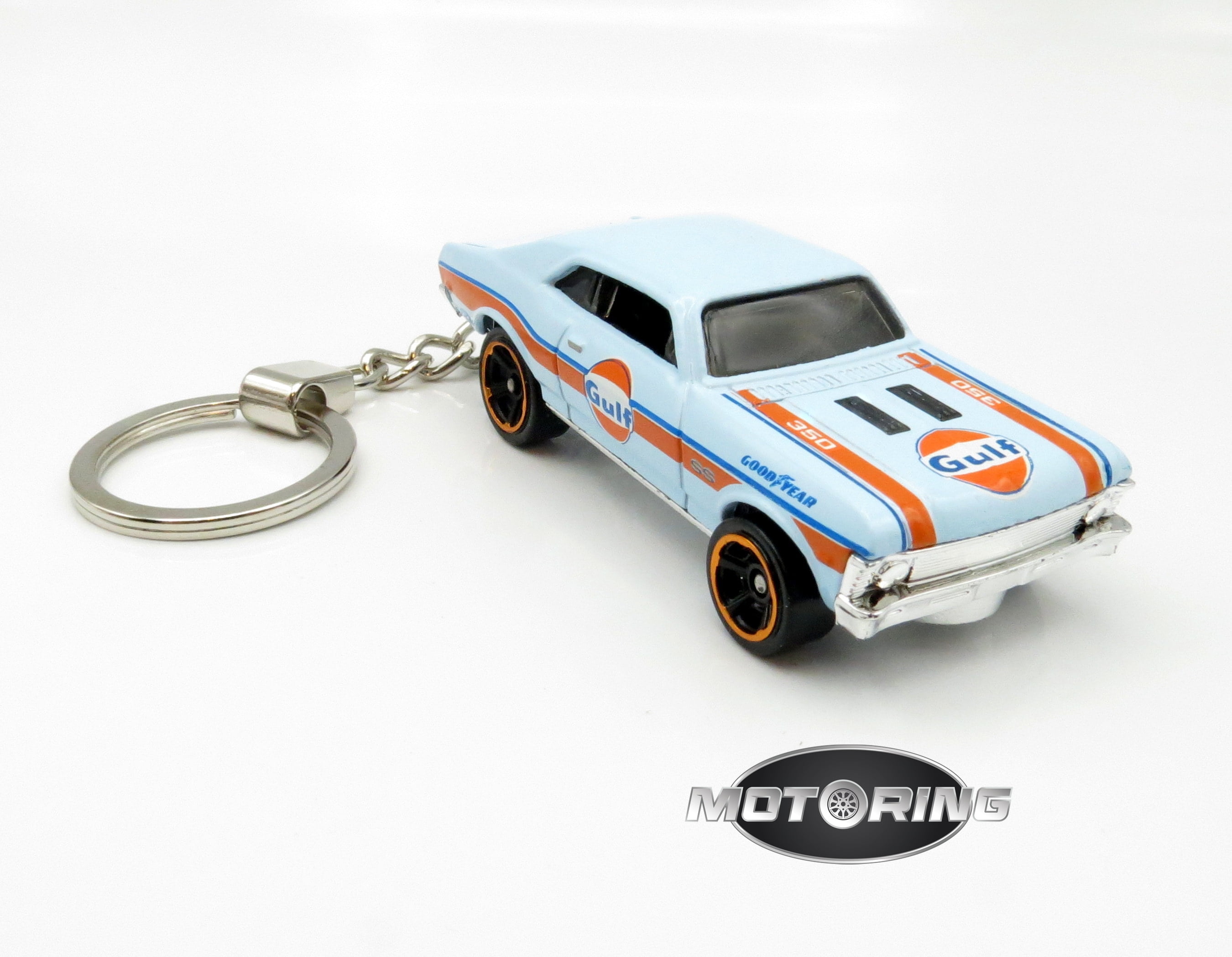 1968 '68 Chevy Nova Blue Gulf Car Rare Novelty Keychain 1:64 Diecast ...