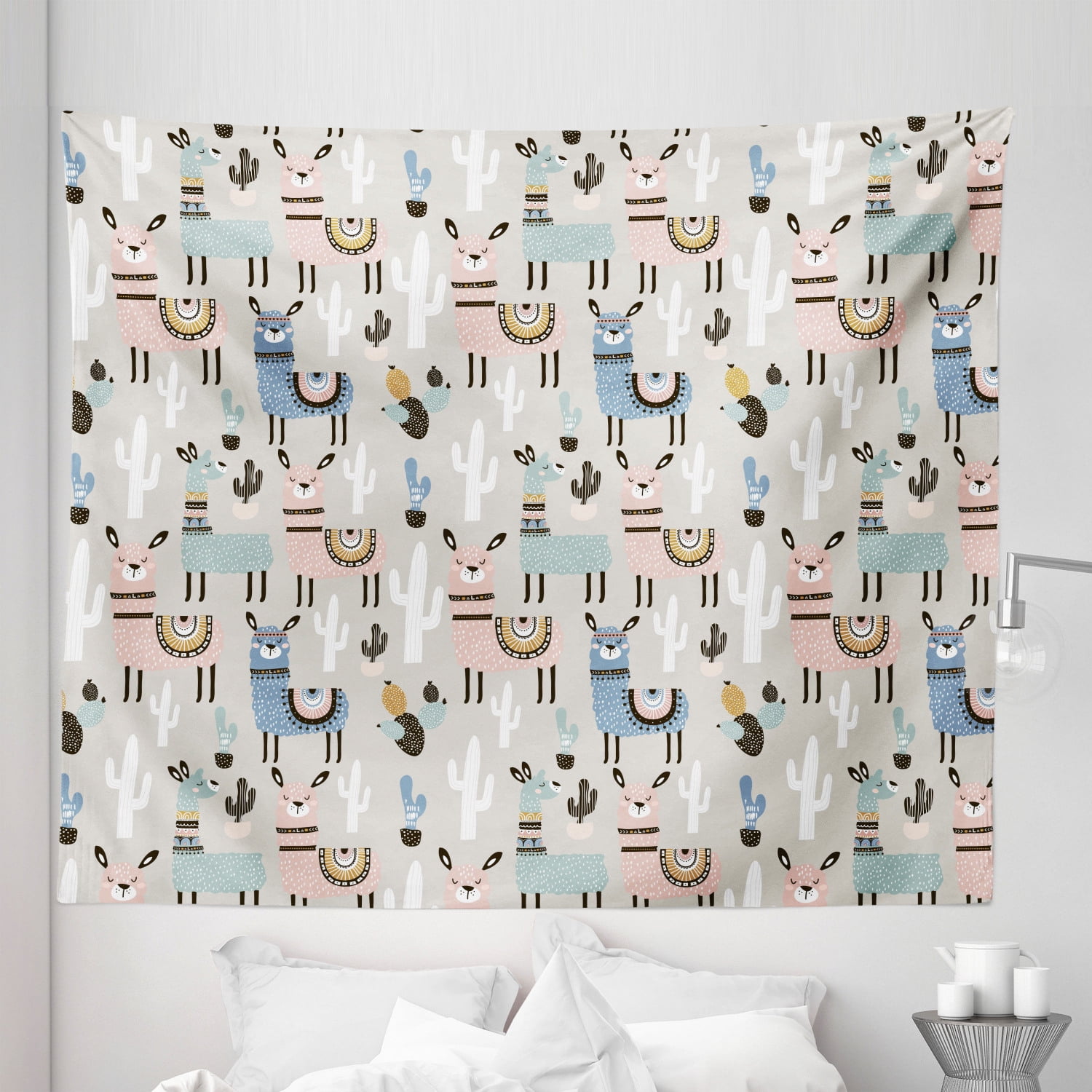 Hipster Tapestry, Llama Guanaco South American Animals Hand Drawn Style ...