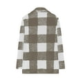 Dianli Plaid Flannel Fleece Coat Double-Breasted Slant-Pocket Long ...