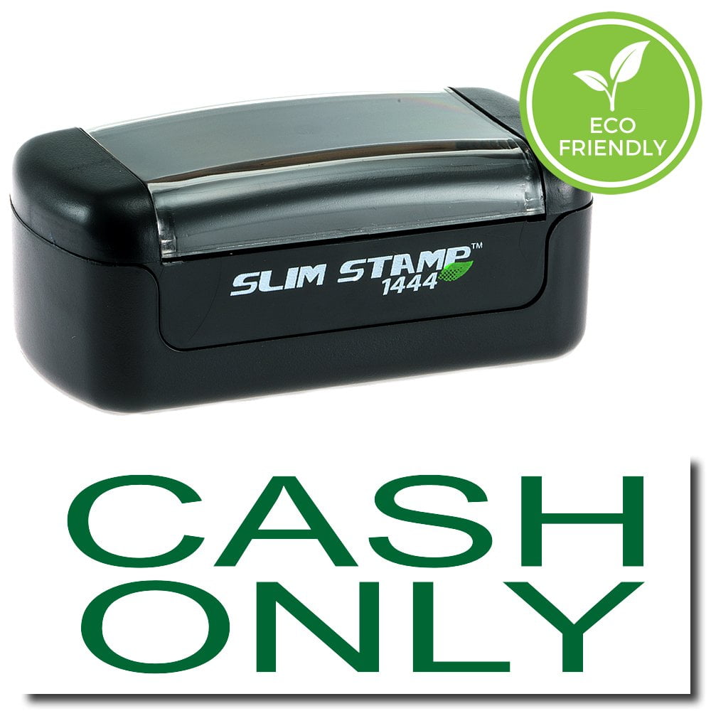 Slim Pre-Inked Cash Only Stamp with Blue Ink - Walmart.com
