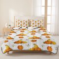 78x90in Quilt Bedding Set, Abstract Autumn Pumpkins Lightweight ...