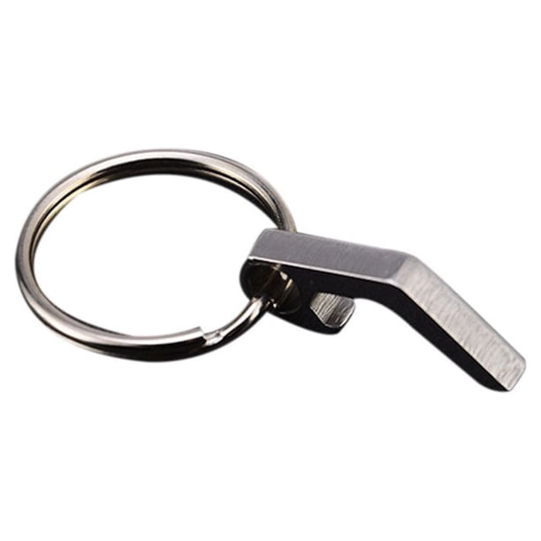 AMERTEER Titanium Alloy Stainless Steel Keychain Mini Beer Bottle ...