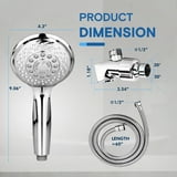 "PortableOut Detachable Handheld Shower Head, 60"" Hose, 6 Modes, High ...