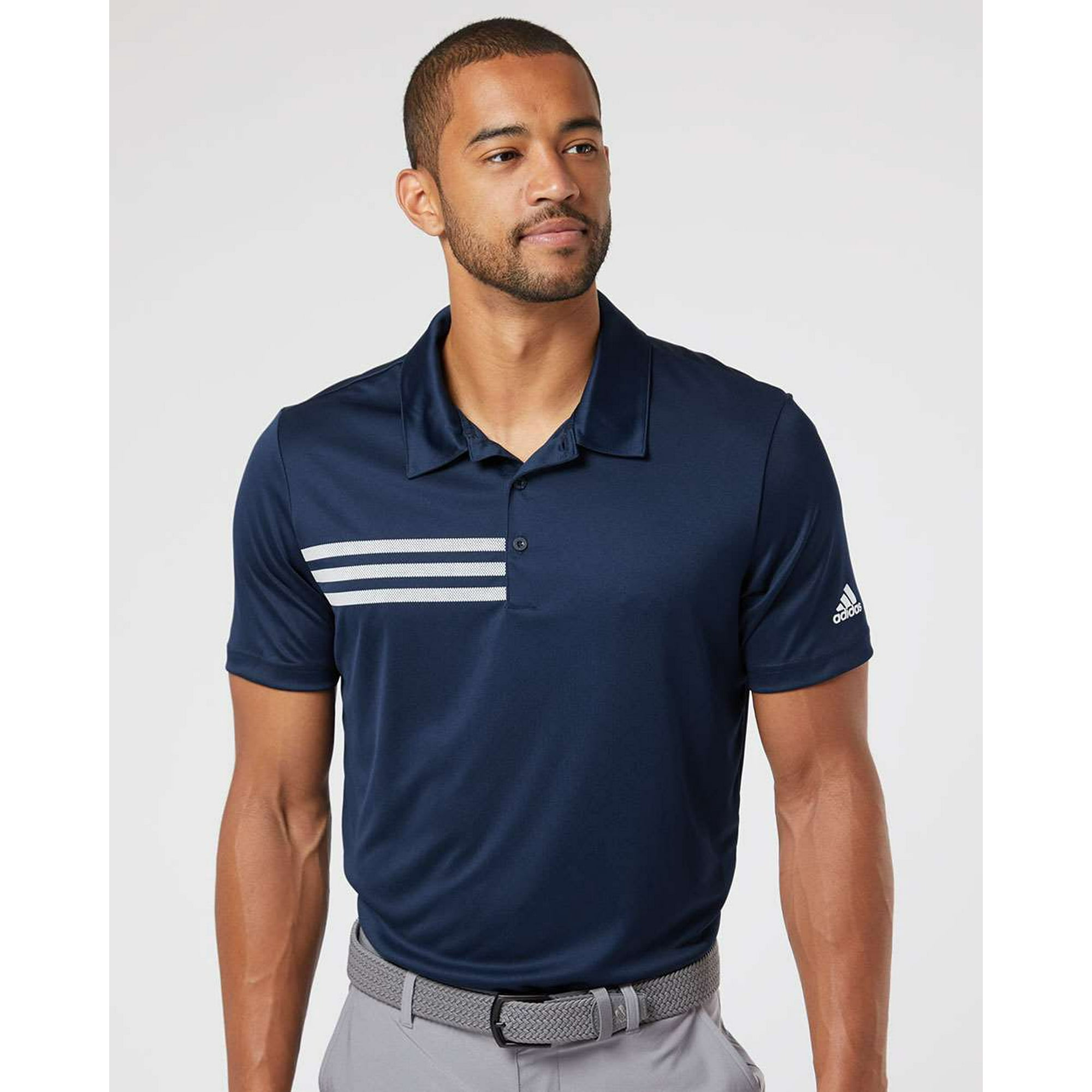 Click here for Adidas Mens 3-Stripes Chest Polo  L  Collegiate Na... prices