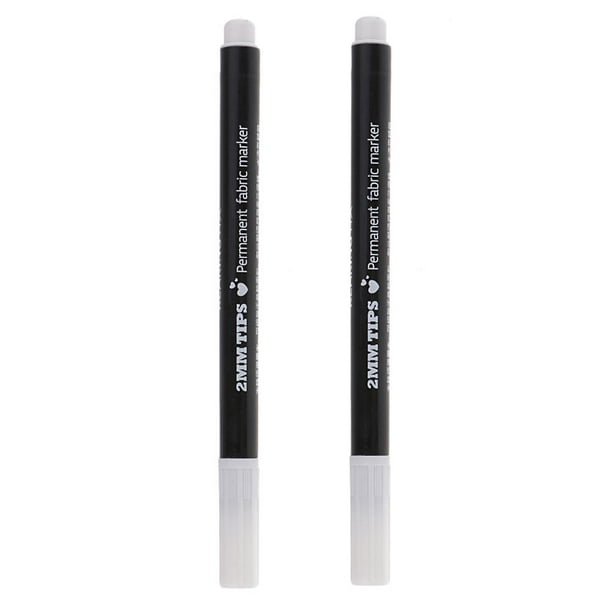 2Pcs Permanent Ink Marker Permanent Fabric Marker Laundry Marker White ...