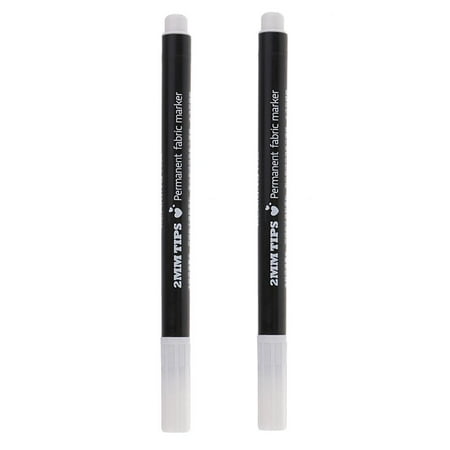 2Pcs Permanent Ink Marker Permanent Fabric Marker Laundry Marker White ...
