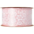 Offray Ribbon, Light Pink 1 1/2 inch Floral Satin Ribbon, 9 feet ...