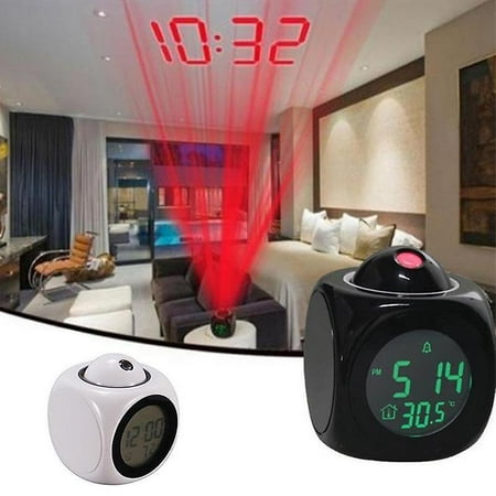 Digital Projection Weather Snooze Clock Bell Alarm Display Backlight ...
