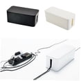 RENACLIPY Power Cord Storage Box Black Plastic Power Strip Organizer ...