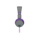 JLab Audio Neon On Ear Headphones with Universal Mic - Gray / Purple ...