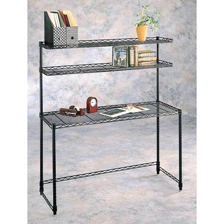 Contemporary Wire Shelf Desk w Hutch - Walmart.com