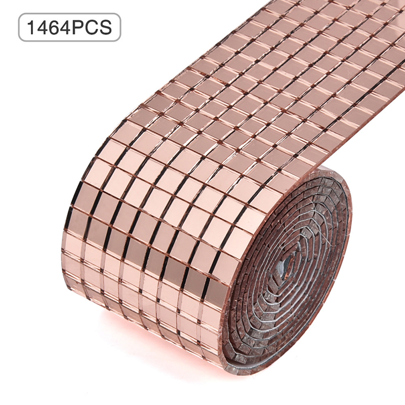 1 Roll Mirror Glass Mosaic Sticker Tiles Self Adhesive Wall Sticker ...