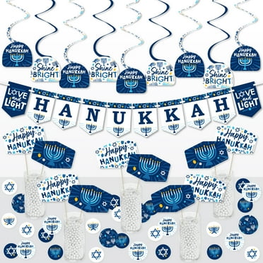 Big Dot of Happiness Hanukkah Menorah - Hanging Vertical Paper Door ...