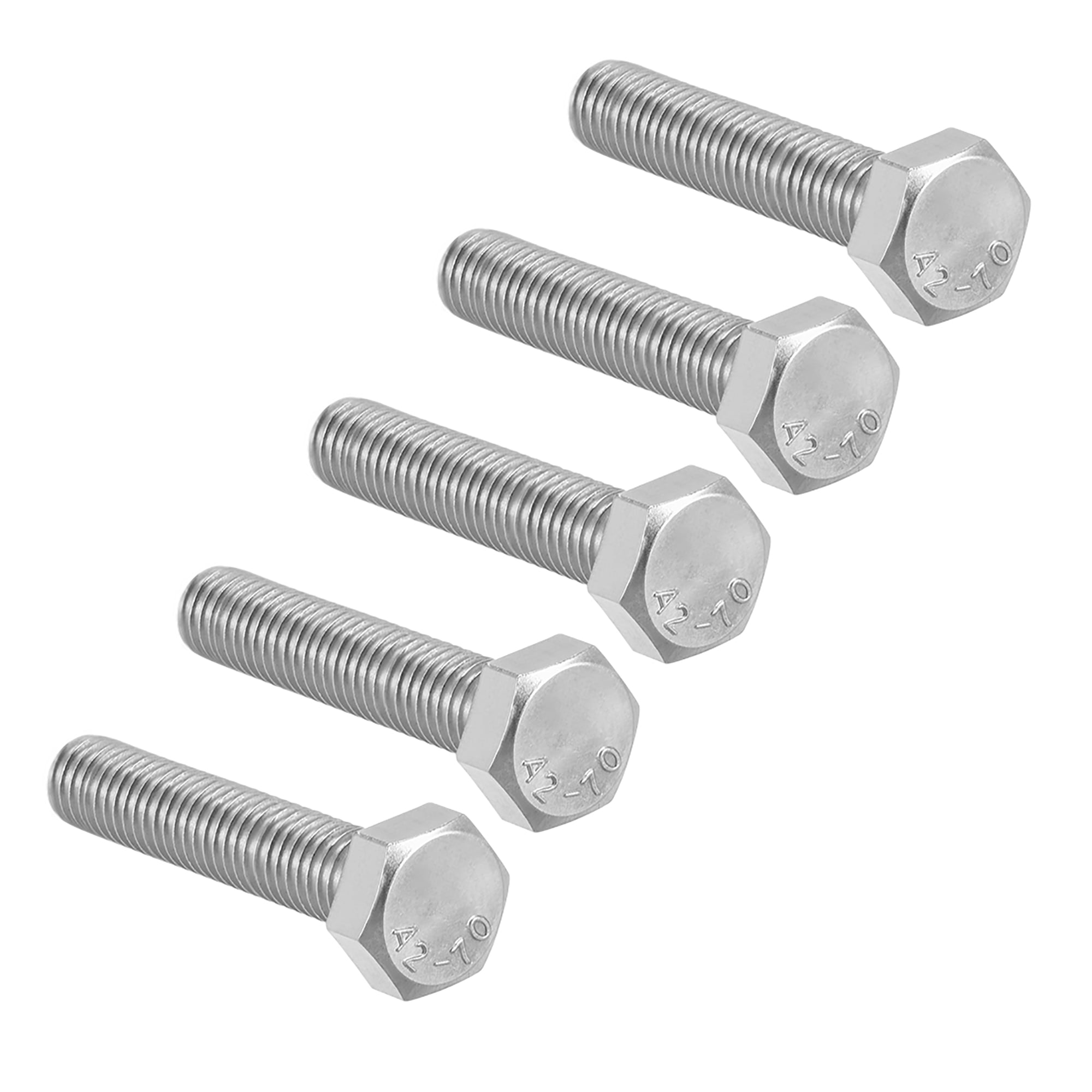 M5 Thread 40mm Hex Screw Bolts 304 Stainless Steel 10 Pack - Walmart.com