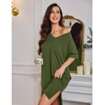Ekouaer Bamboo Viscose Night Gown Plus Size Sleep Shirt Oversized ...