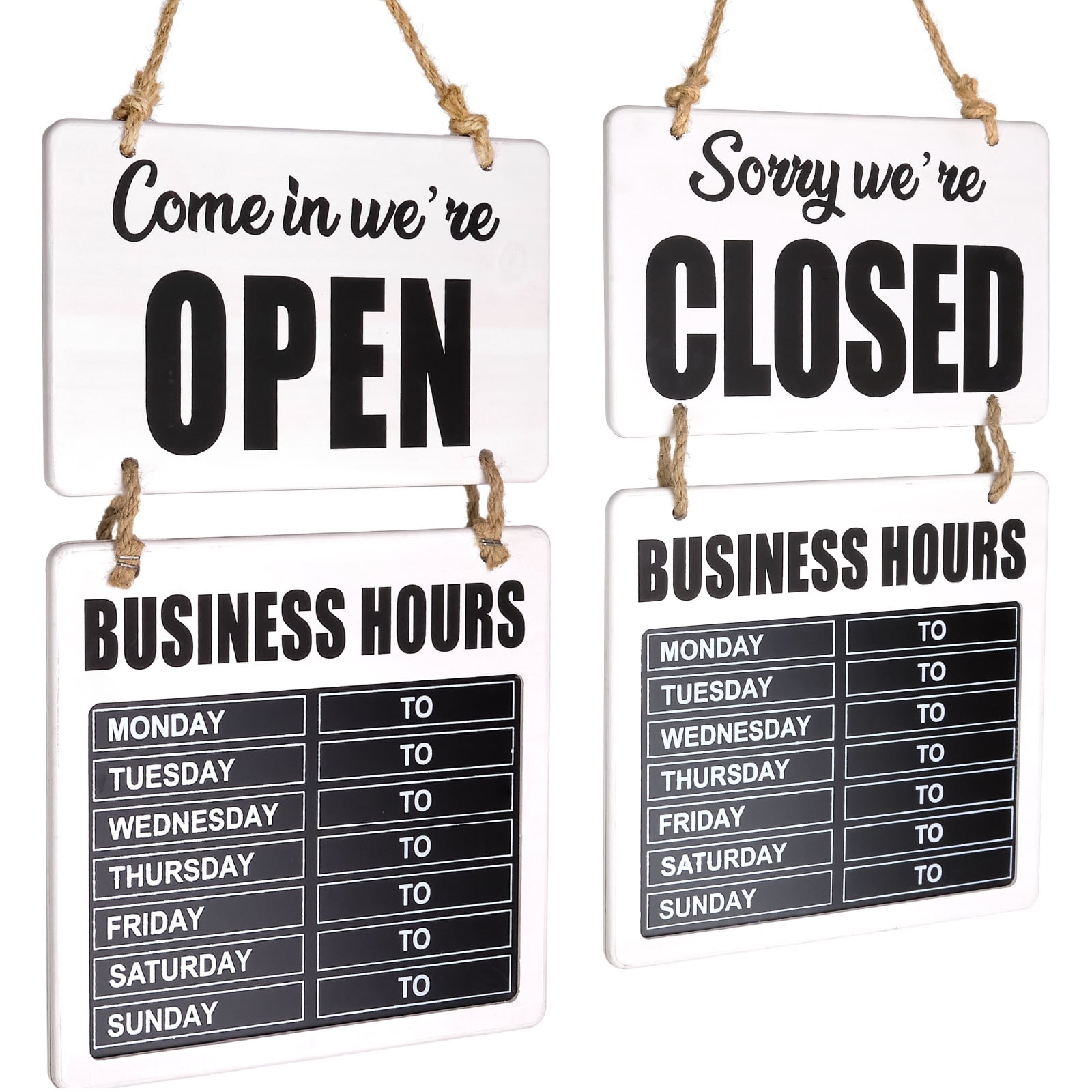 Excello Global Products Business Hours Hanging Chalkboard White Welcome ...