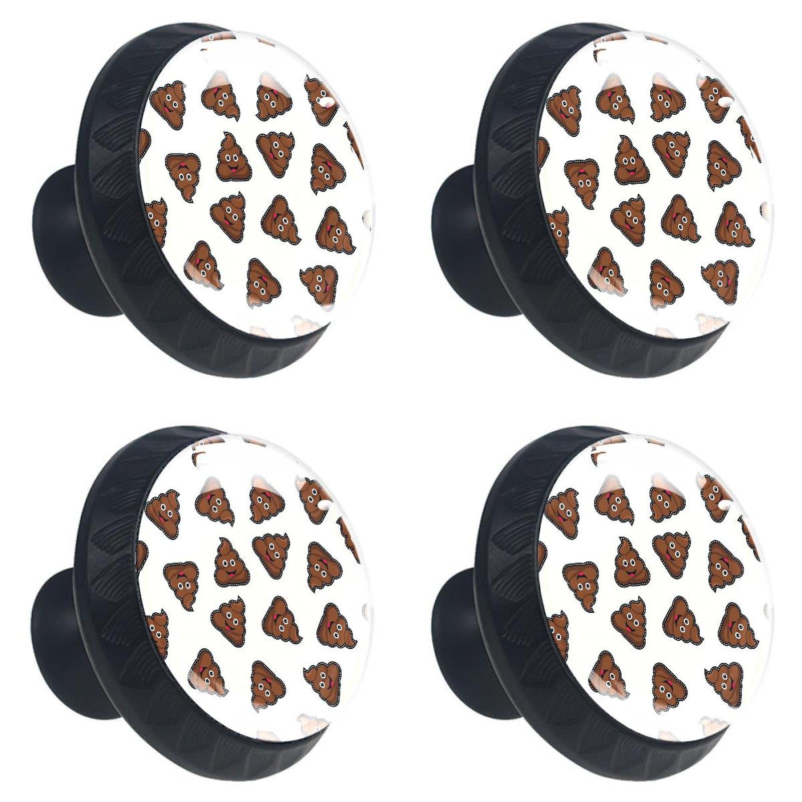 4 Pcs Funny Poop Pattern Cute Knobs for Kitchen Cabinet Cupboard ...