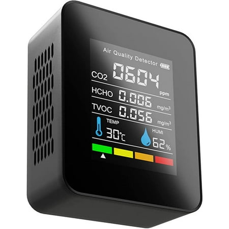 Air Quality Monitor Carbon Dioxide Detector Digital HCHO Temperature ...