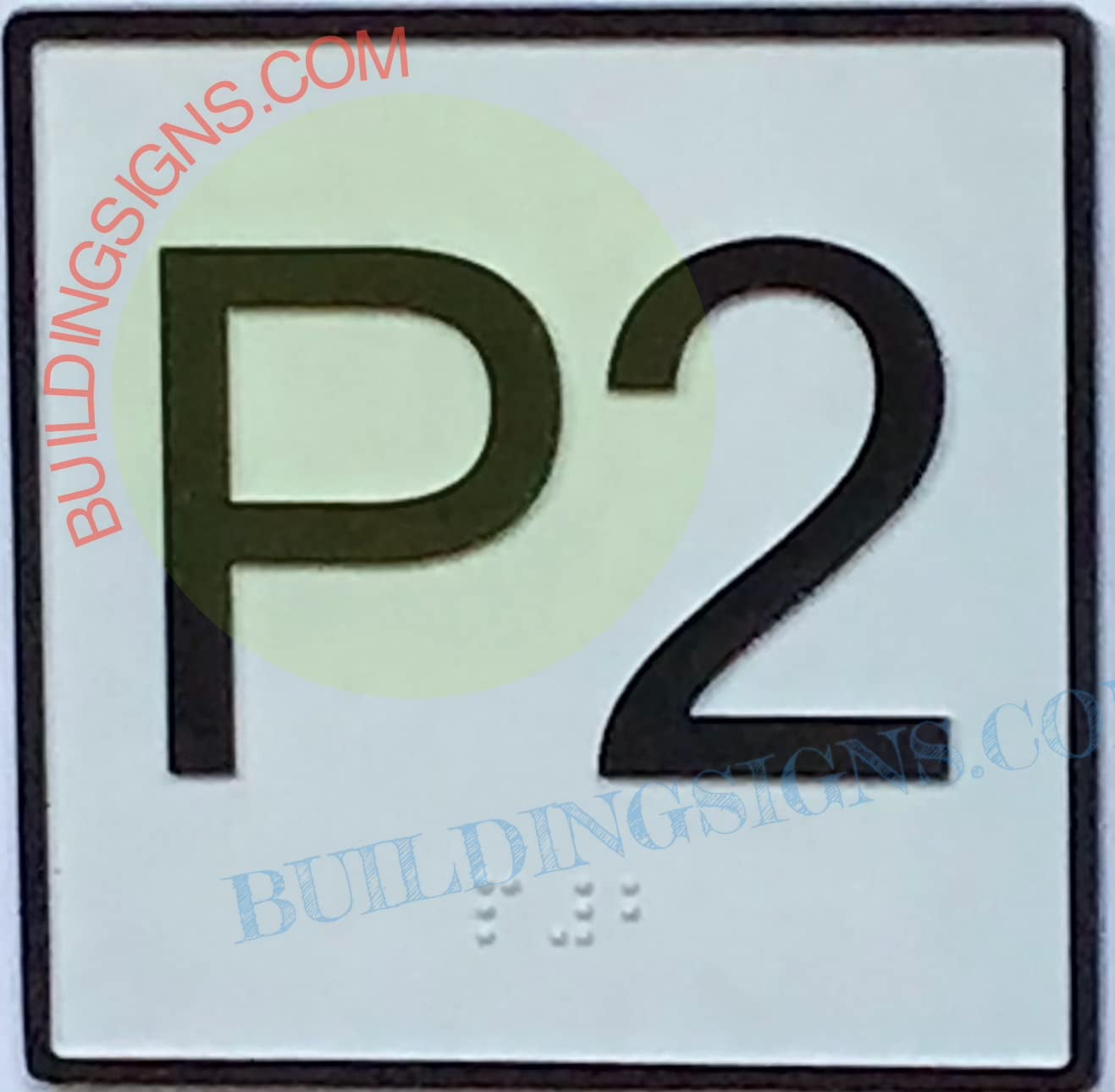 Elevator Floor Number P2 Sign- Elevator JAMB Plate Floor P2 Sign (White ...