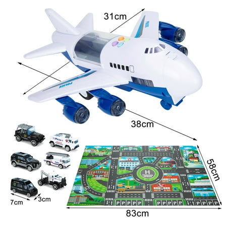 NK Airplane Toys with 6 Police Die-cast Toy Cars and Accessories ...
