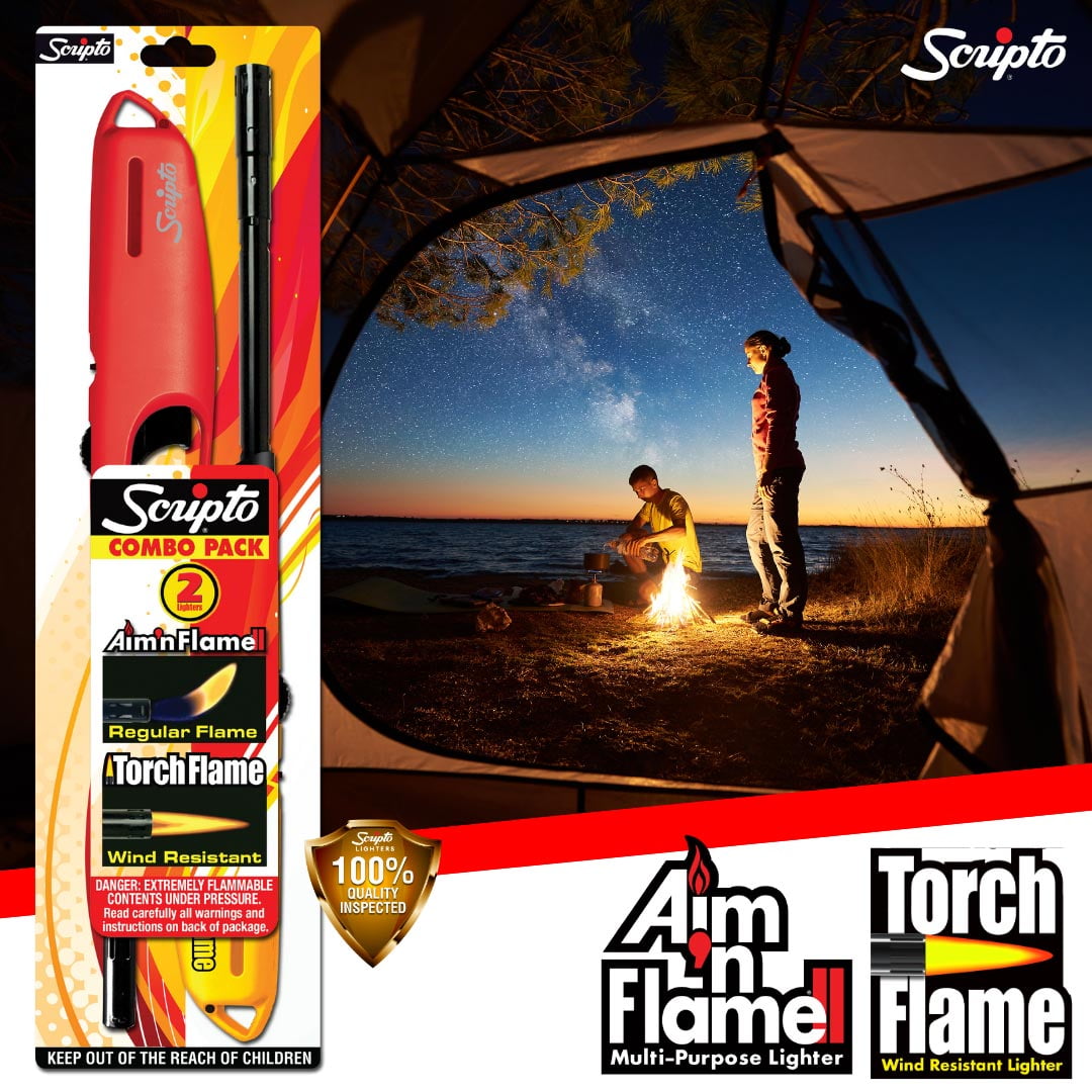 Buy Scripto Aim 'N Flame II and Torch Flame Wind Resistant Lighters - 2 ...