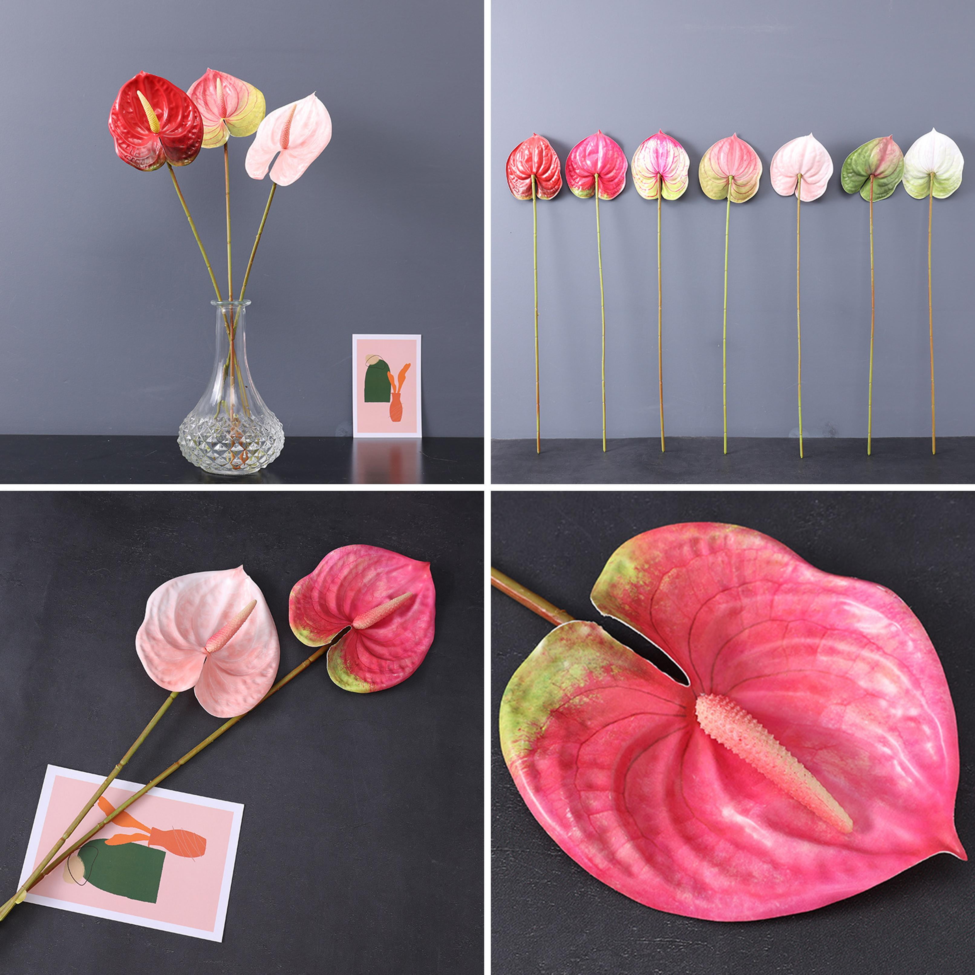 Walbest 1Pcs Artificial Anthurium Non-fading Flower Photography Prop ...