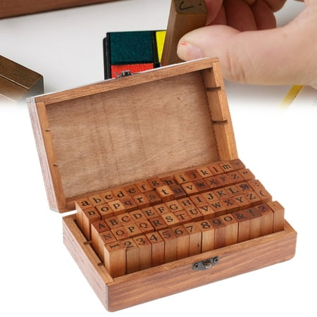 Wooden Rubber Alphabet Letter Number Stamps Wooden Ink Stamps Set ...