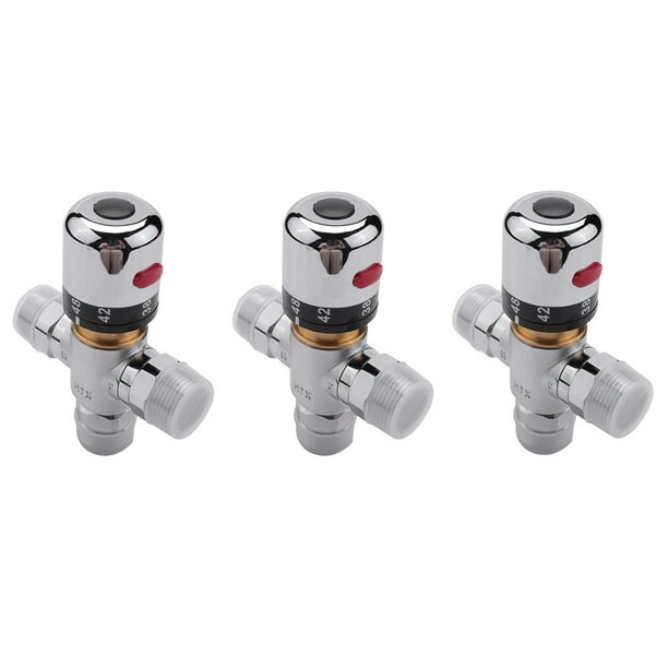3X Solid Copper 3-Way Thermostatic Mixing Valve 3/4 Inch Solar Water ...
