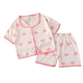 akafmk Summer Girls 2 Piece Outfits Casual Cute Print Lapel Short ...