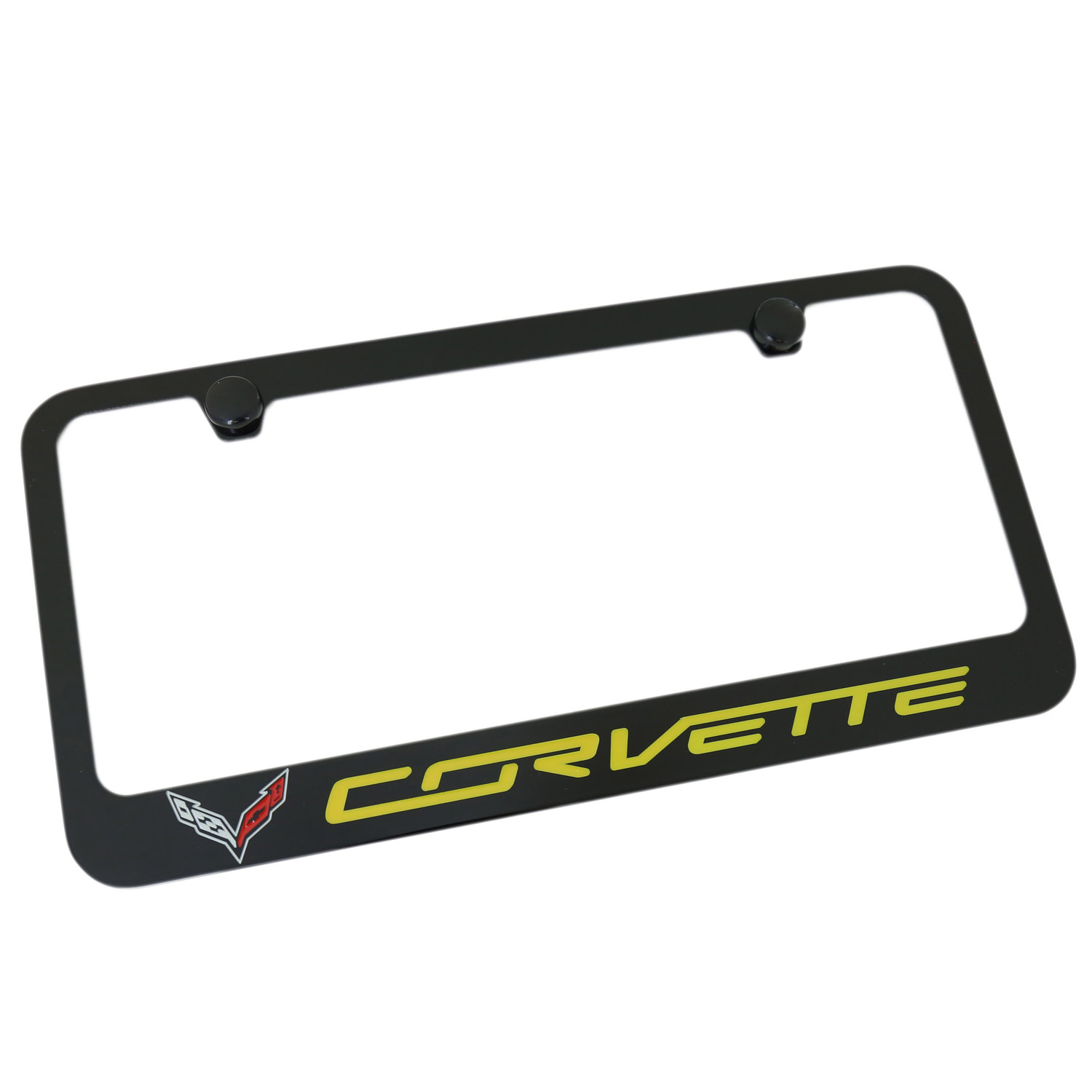 Chevrolet Corvette C7 Yellow Name License Plate Frame (Black) - Walmart ...