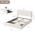 Teddy Fleece Bed Frame, Cloud Cream Bed Frame with 2 Storage Drawer and ...