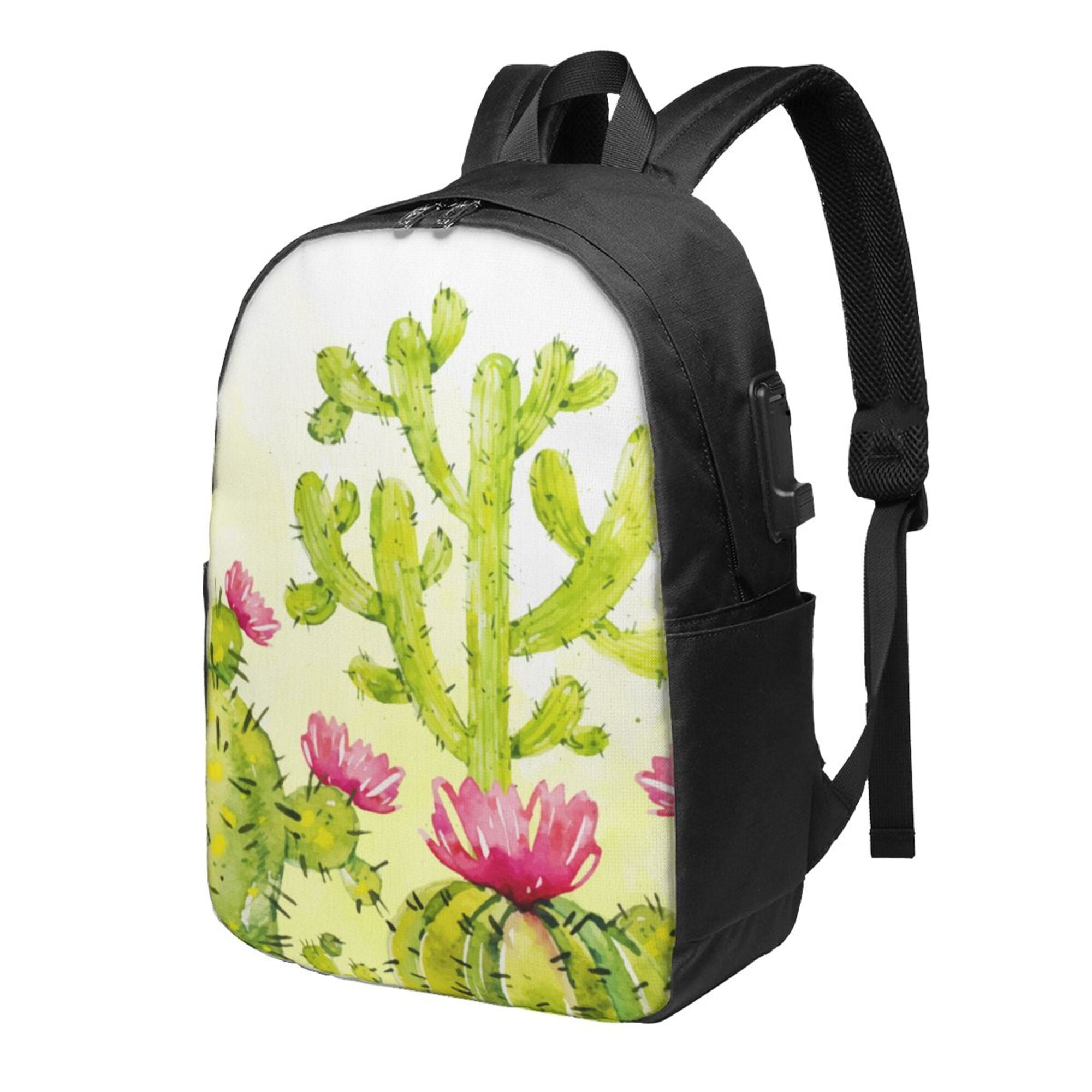 YFYANG 17" Laptop Backpack, Cute Green Cactus Doodle Fashion Travel ...