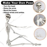 6 Ft Life Size Skeleton Poseable Full Size Halloween Party Decorations ...