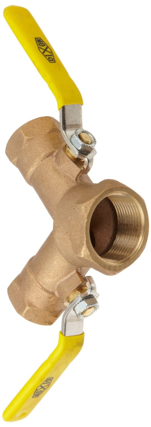 Dixon 1 1/4" Brass Non-Vented Dual Y Valve, 1 FNPT Inlet, 2 FNPT ...