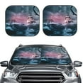 Car Windshield Sun Shade Foldable, Boat Lighthouse Storm Waves 2 Piece ...